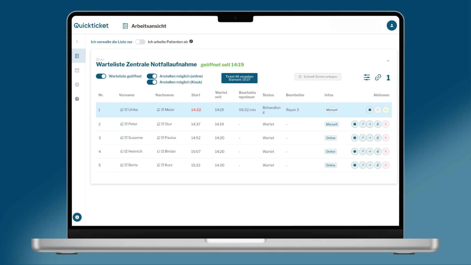 Quickticket für Ärzte & Praxen – Digitale Patientensteuerung